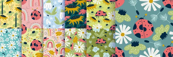 Patrones de escarabajos imágenes de stock de arte vectorial | Depositphotos