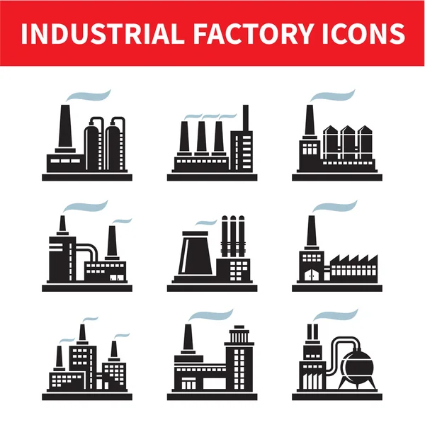 Iconos de f brica industriales - Conjunto de vectores 2024