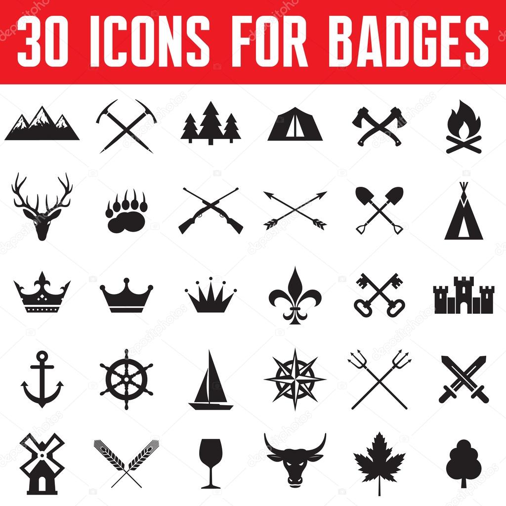 30 Icons for Badges and Different Design Works Stock Vector Image by ...