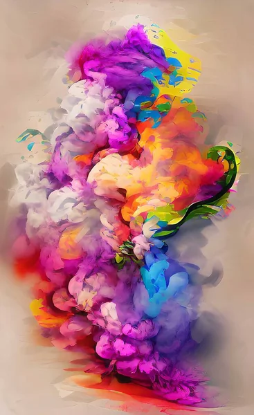 colorful splash of different color in ink, oil painting. - Stock Image ...