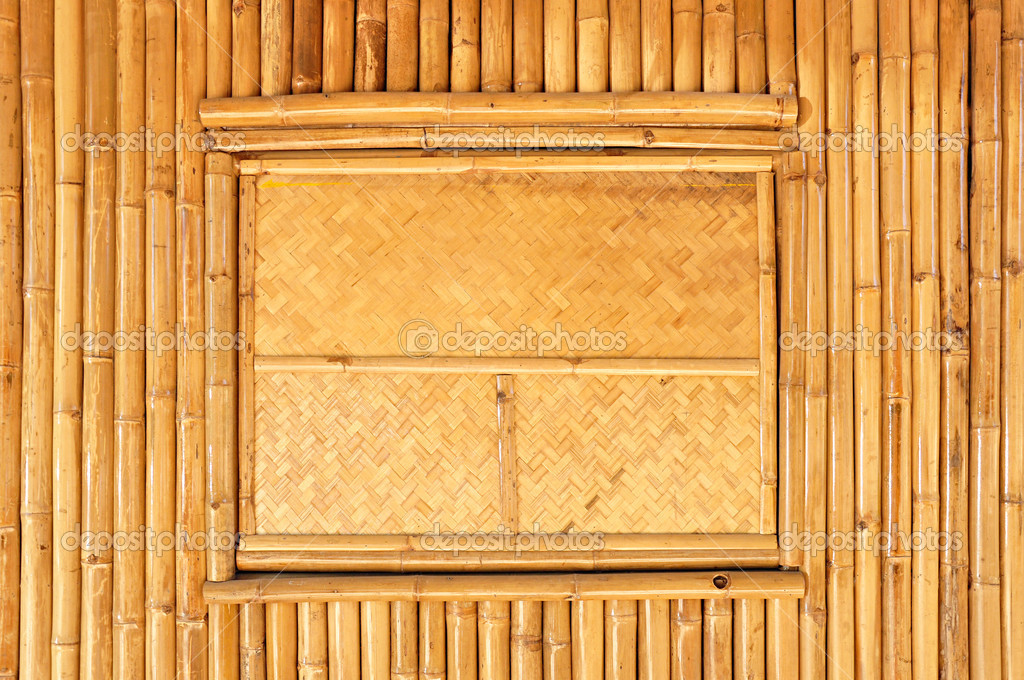 Woven window panel on bamboo wall Stock Photo by ©kritchanut 35970729