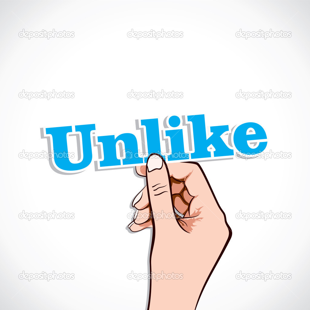 Unlike word in hand Stock Vector Image by ©designwork07 #24256393
