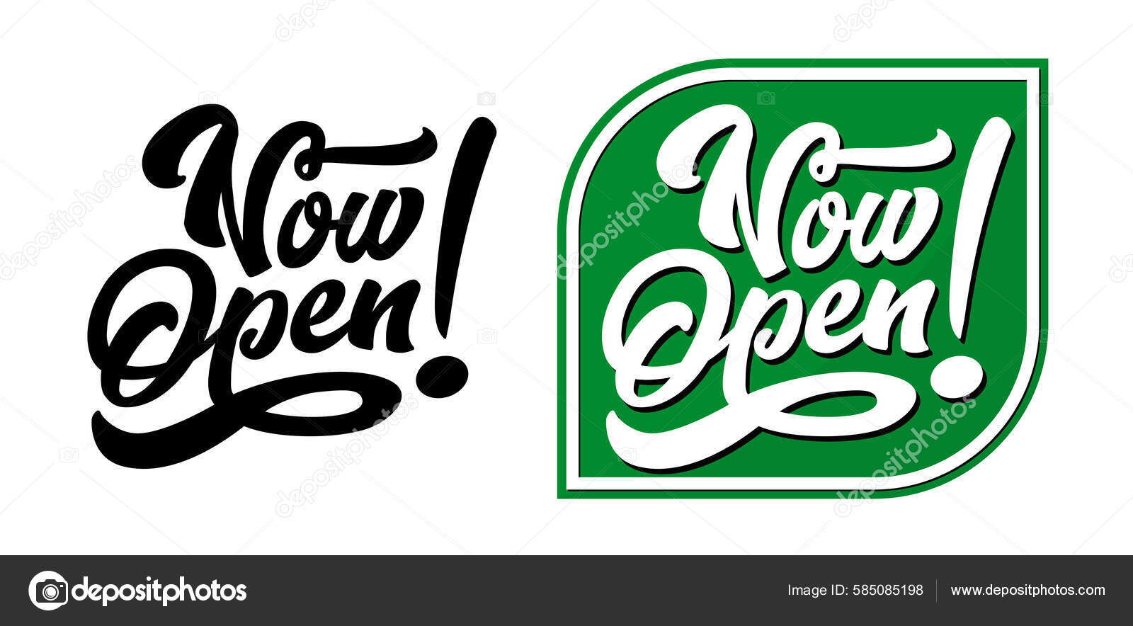 Now Open Lettering Sign Sticker Template Vector Transparent Background ...