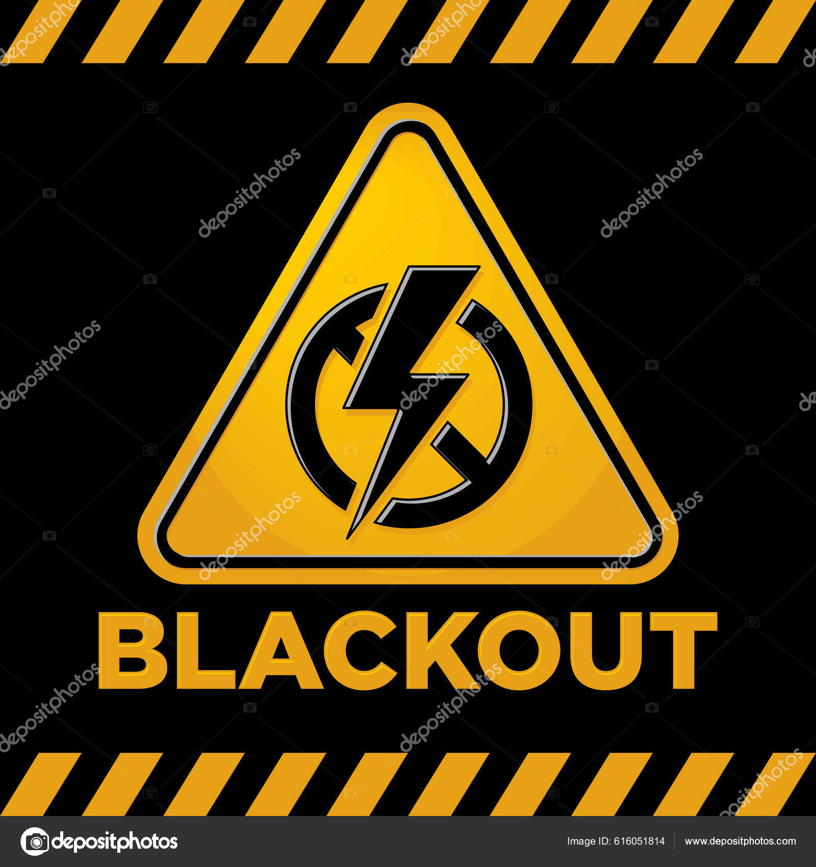 Power Outage Warning Sign Vector Black Background Stock Vector by ...