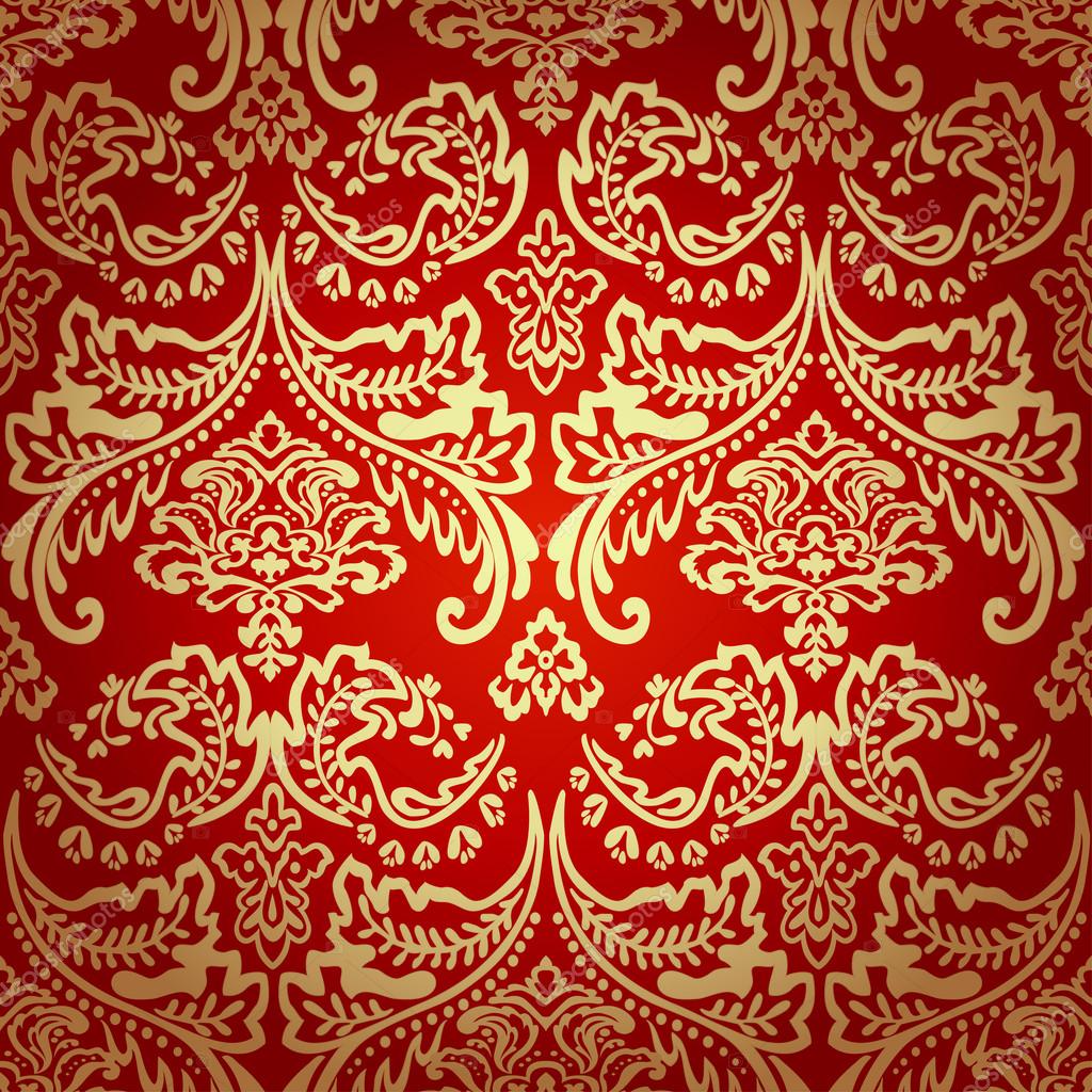 Seamless pattern background.Damask wallpaper. Vector illustration ...