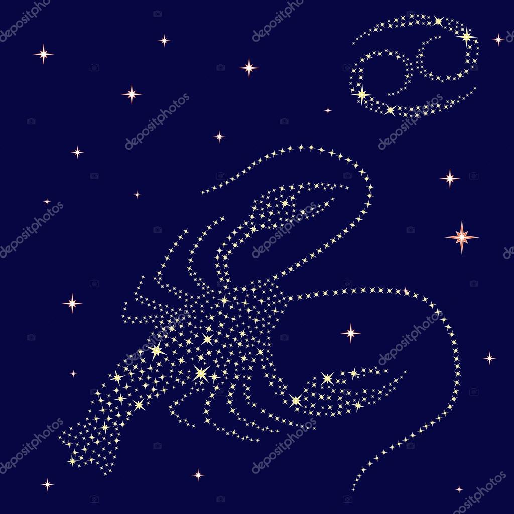 Zodiac Sign Cancer On The Starry Sky Stock Vector Image By ©natreal