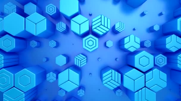 Background Animated Hexagons Abstract Motion Loop Two Color Rendering Resolution — Stock Video ...