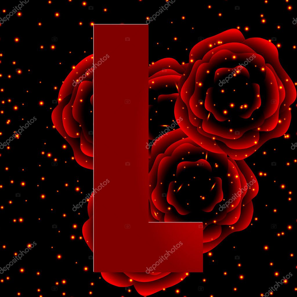 Alphabet on a background of red roses Letter M Stock Vector Image by ...