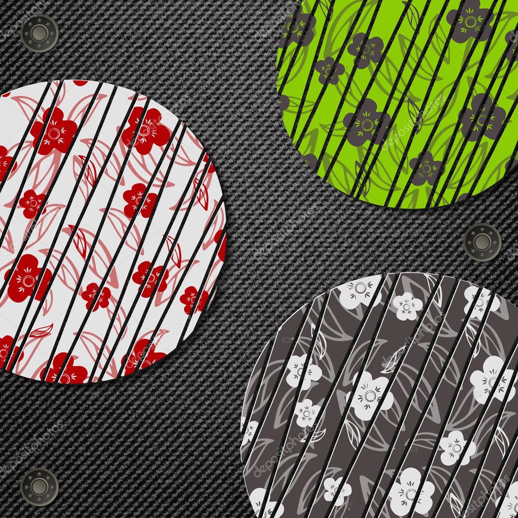 Layered abstract background with flowers and rounds Stock Vector by ...