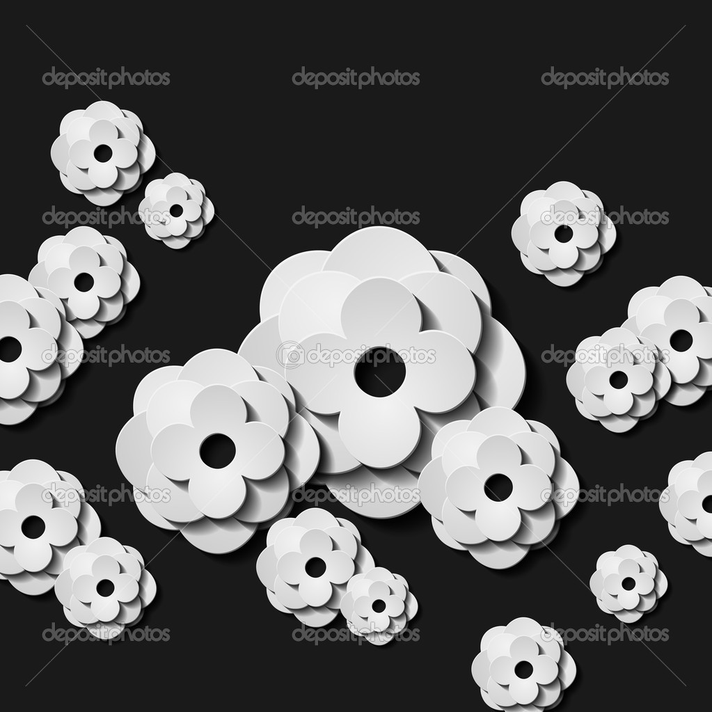 Dimensional flowers — Free Stock Vector © Chorniy10 #36639955