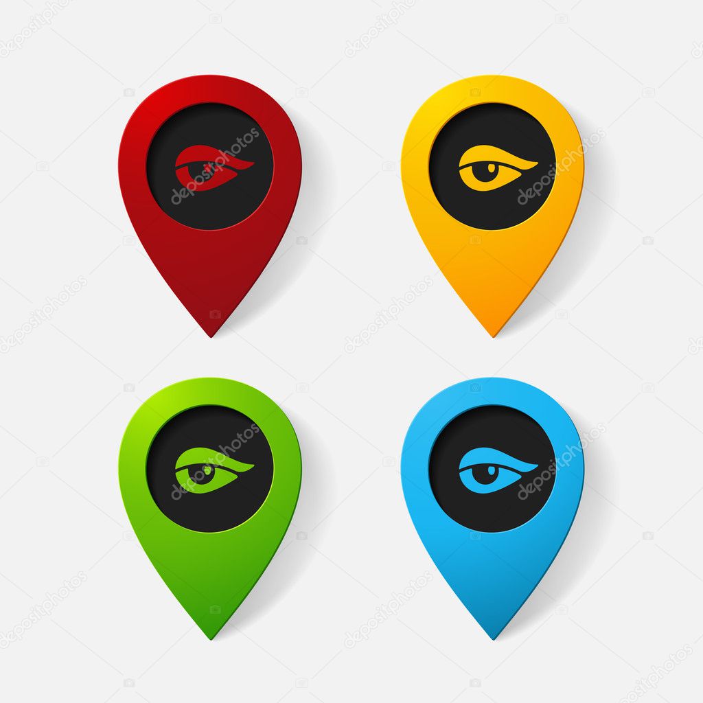 Realistic color pointer: eye Stock Vector by ©Chorniy10 44429515