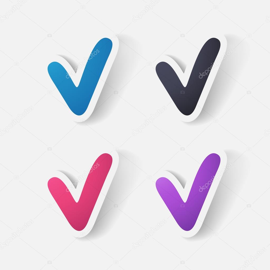 Paper clipped sticker: tick Stock Vector Image by ©Chorniy10 #46459587