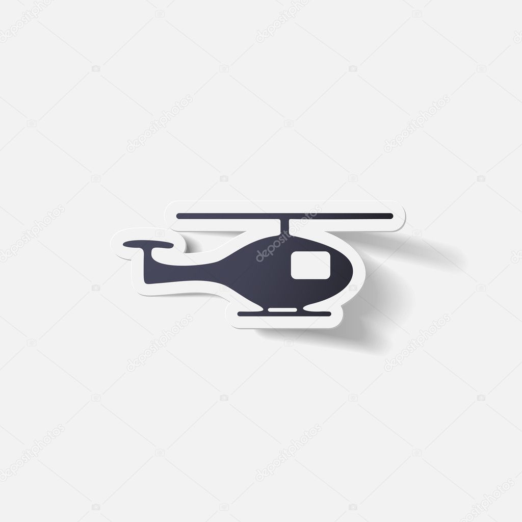 Paper clipped sticker: helicopter Stock Vector by ©Chorniy10 46461143