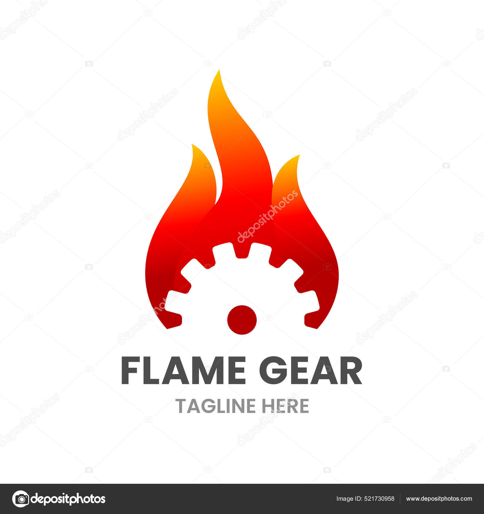 Flame Gear Logo Design Template Abstract Fire Gear Stock Vector Stock ...