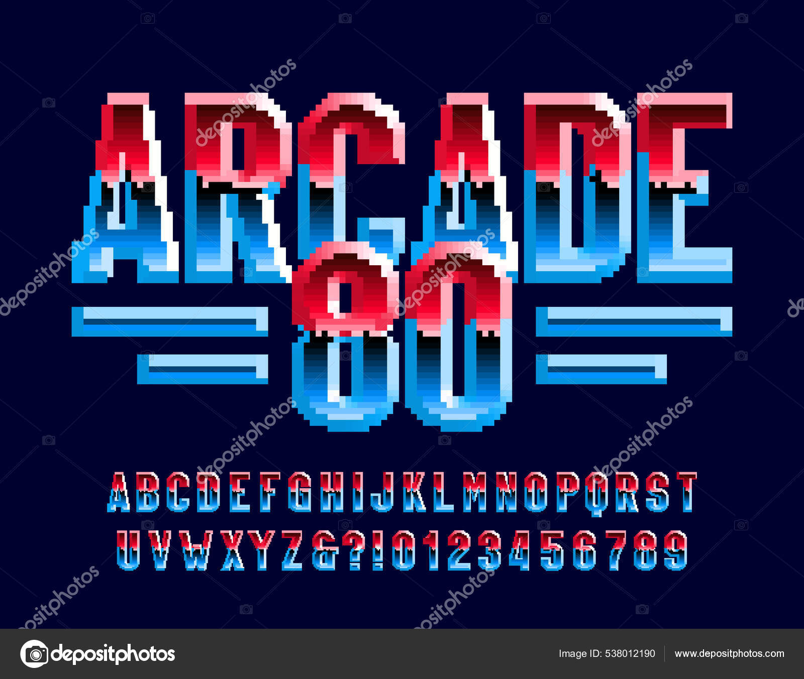 Arcade Alphabet Font Pixel Letters Numbers 80S Arcade Video Game Stock ... Arcade Alphabet Font Pixel Letters Numbers 80S Arcade Video Game Stock ...