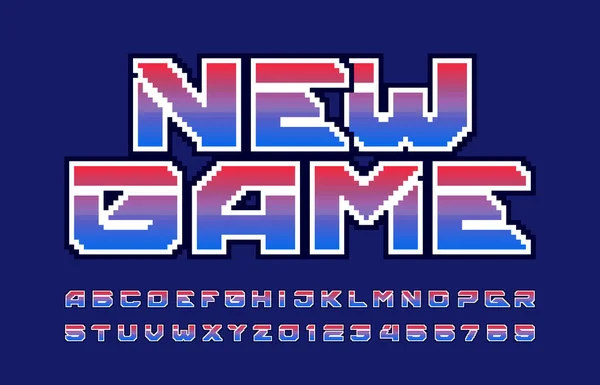 Image vectorielle Game Alphabet Font Pixel Letters Numbers 80S Arcade ...