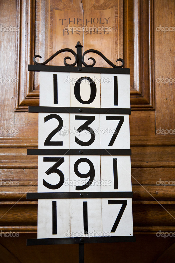 Hymn Numbers in Church — Stock Photo © antb #21794437