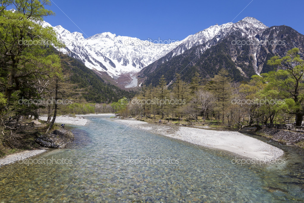 Azusa River and Mountains, Kamikochi, Japan Stock Photo by ©antb 21794491