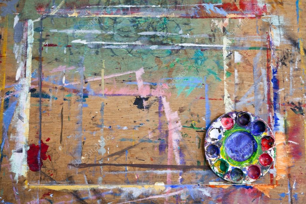 Paint Splattered Board and Mixing Palette Stock Illustration by ©antb ...