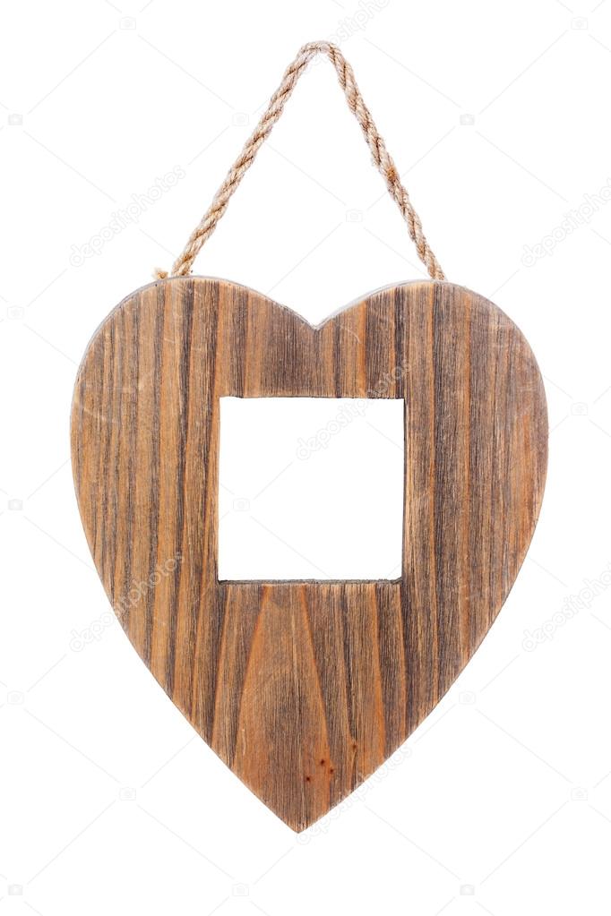Wooden Heart-Shapped Frame — Stock Photo © antb #30226601