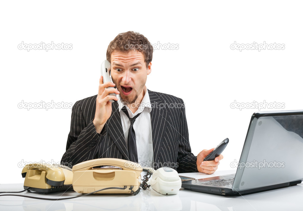 Boss emotional talking on the phone Stock Photo by ©Sergey7777 25269547