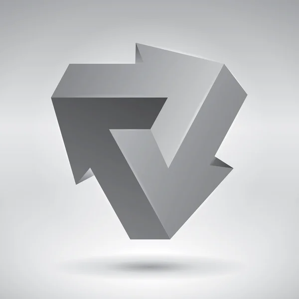 Impossible figure, 3 arrows, impossible arrows. Abstract vector objects ...