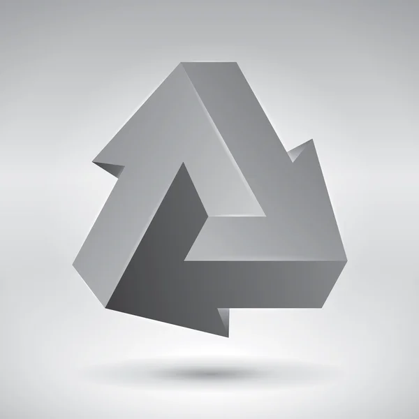 Impossible figure, 3 arrows, impossible arrows. Abstract vector objects ...