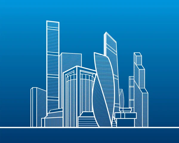 Modern Town Urban City Complex Business Center Infrastructure Outlines ...