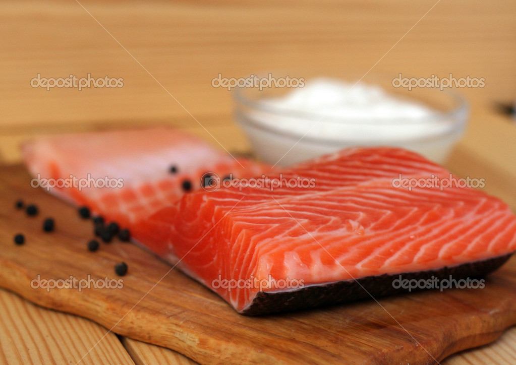 Uncooked salmon fillet — Stock Photo © bluecaterpillar #26377111