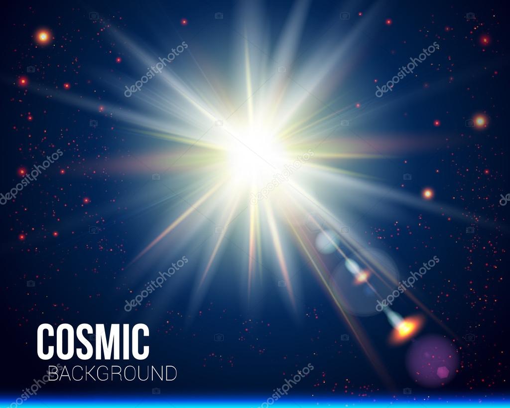 Bright sun burst. Cosmic background. Stock Vector Image by ...
