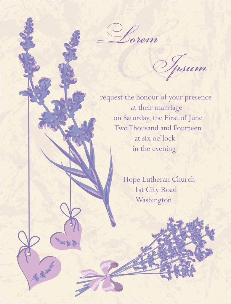 Wedding invitation card. Lavender background. Stock Photo by ©Liddiebug ...