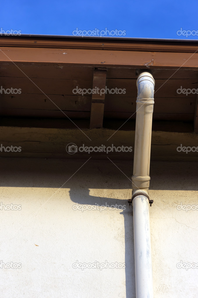 Drain pipe for rain drainage Stock Photo by ©mimadeo 28810863