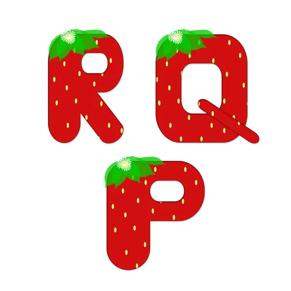Red strawberry alphabet. Letter A, B, C, D — Stock Vector © Annata78 ...