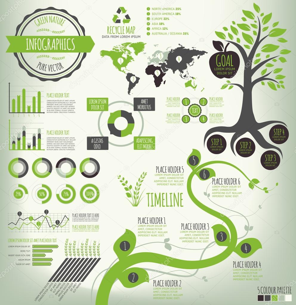 Green Nature Infographics — Stock Vector © mikkolem #37298721