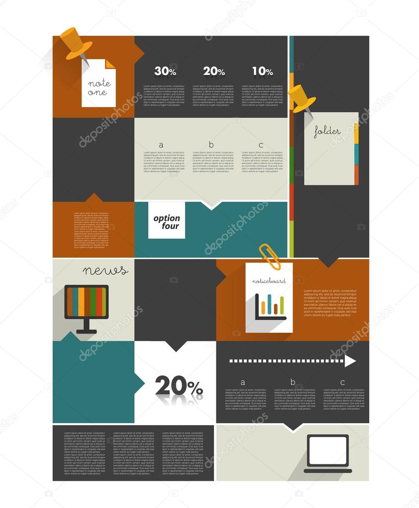 Modern infographic box diagram can be used for annual report. Web or ...