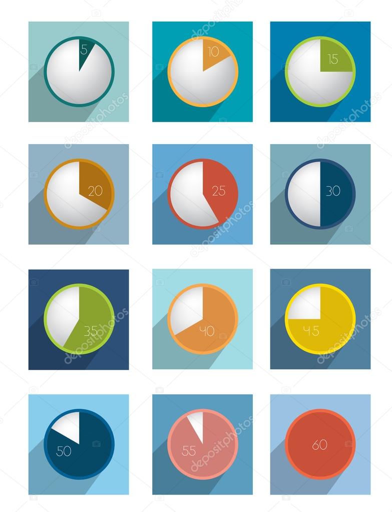 Clock flat icon. Stock Vector by ©Kubko #39890931