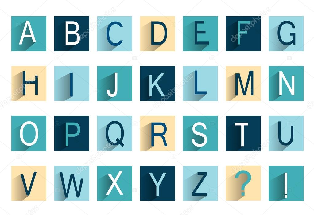 Alphabet icon set. Flat icon design. Stock Vector Image by ©Kubko #44200499