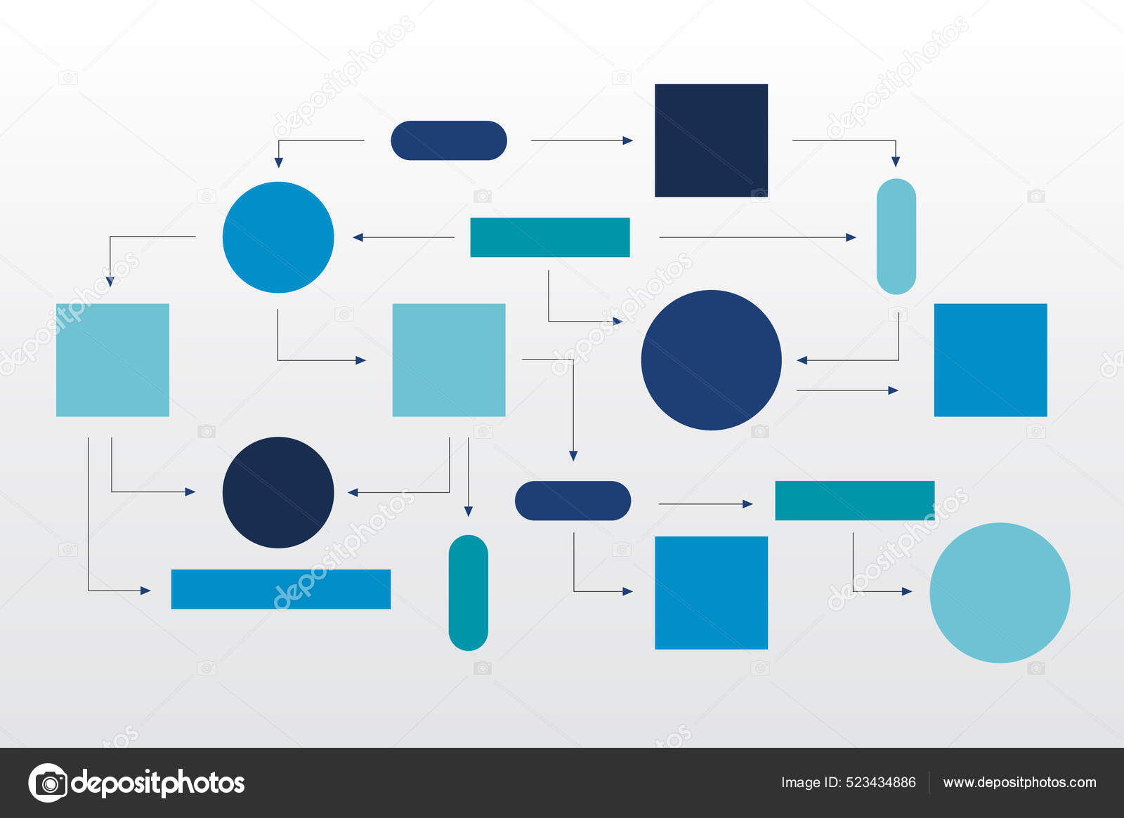 Big Fowchart Flow Diagram Structural Scheme Figure Infographic Stock Vector by ©Kubko 523434886