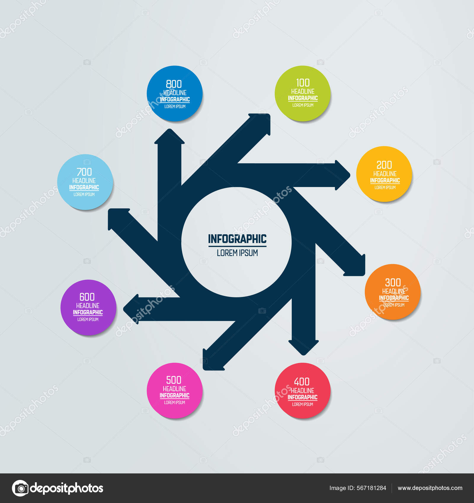 Flowchart Scheme Workflow Diagram Vector Infographic Stock Vector by ©Kubko 567181284