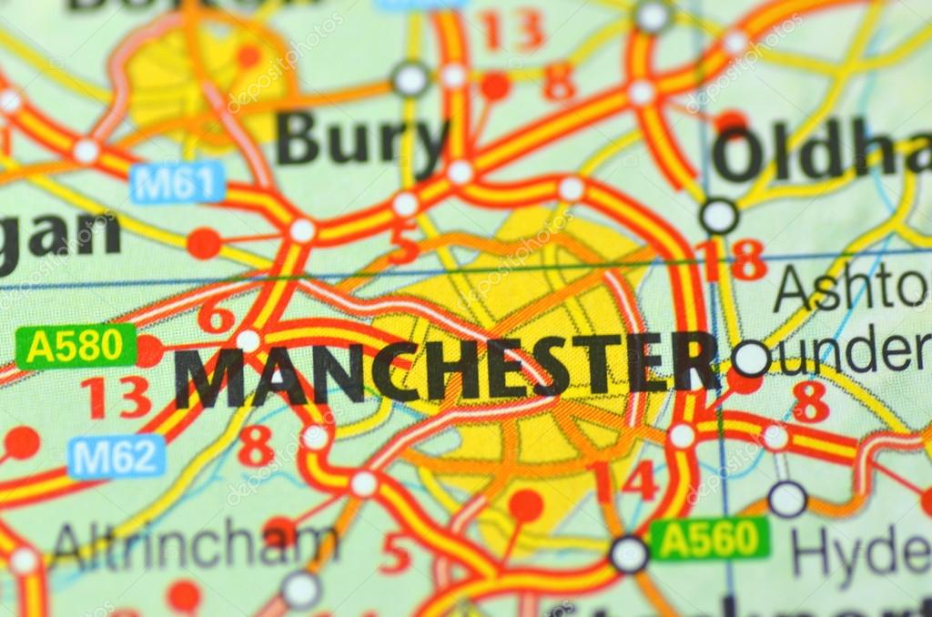 Manchester in England on the map — Stock Editorial Photo © DarioSz ...