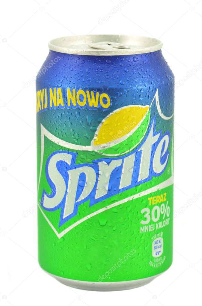 Can of Sprite drink isolated on white background – Stock Editorial ...