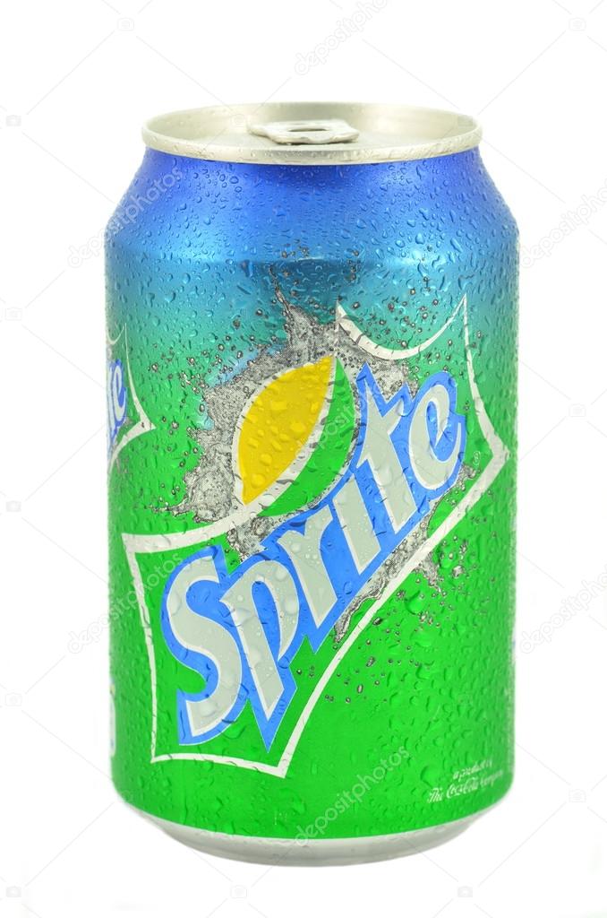 Can of Sprite drink isolated on white background – Stock Editorial ...