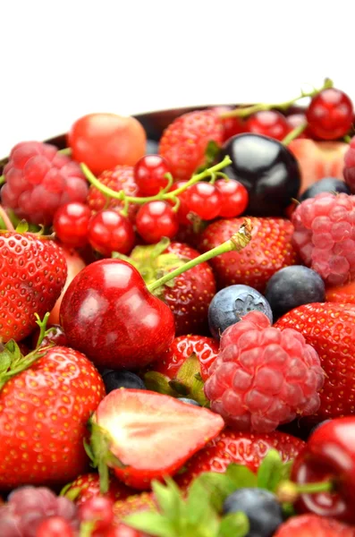 Variety of soft fruits, strawberries, raspberries, cherries ...