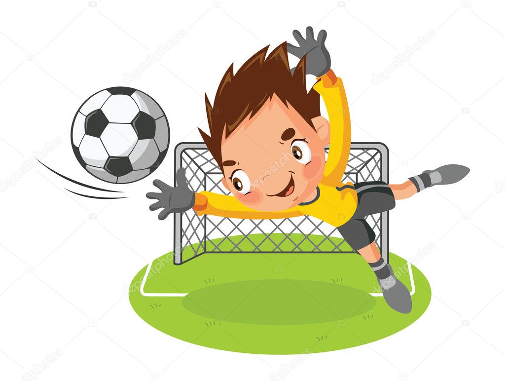 Goalkeeper Jump Catch A Ball — Stock Vector © Islav 36242859
