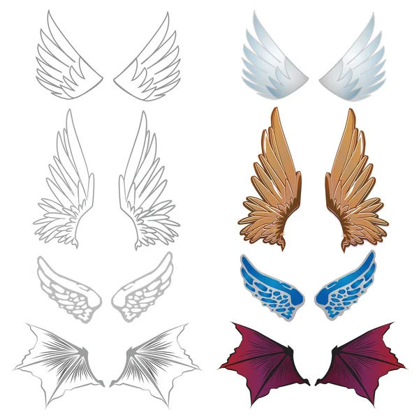 Vector Set Of Creative Wings Illustration ⬇ Vector Image by © baavli ...