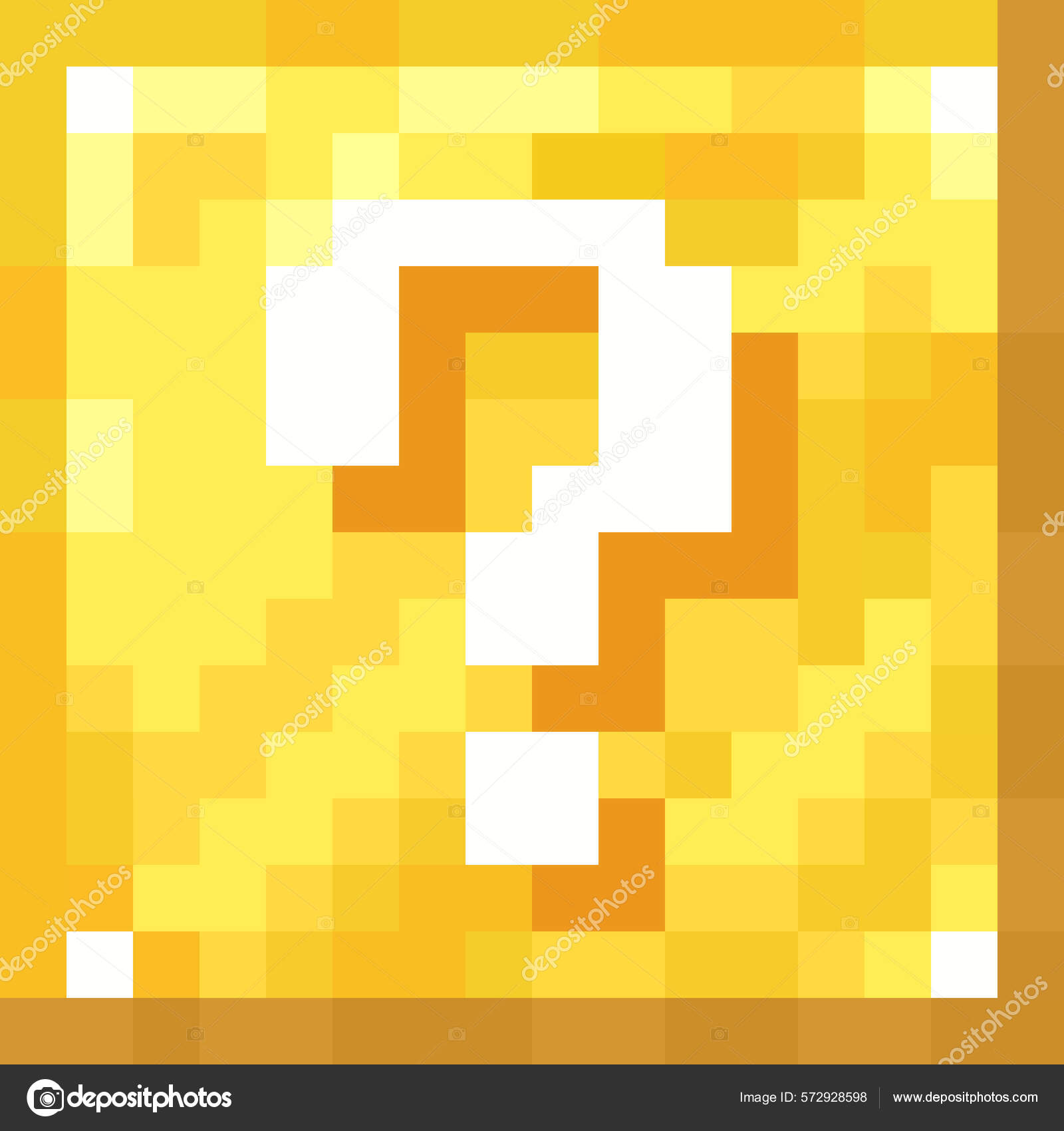 Lucky Block Yellow Question Box Color Pixel Box Question Mark Stock ...