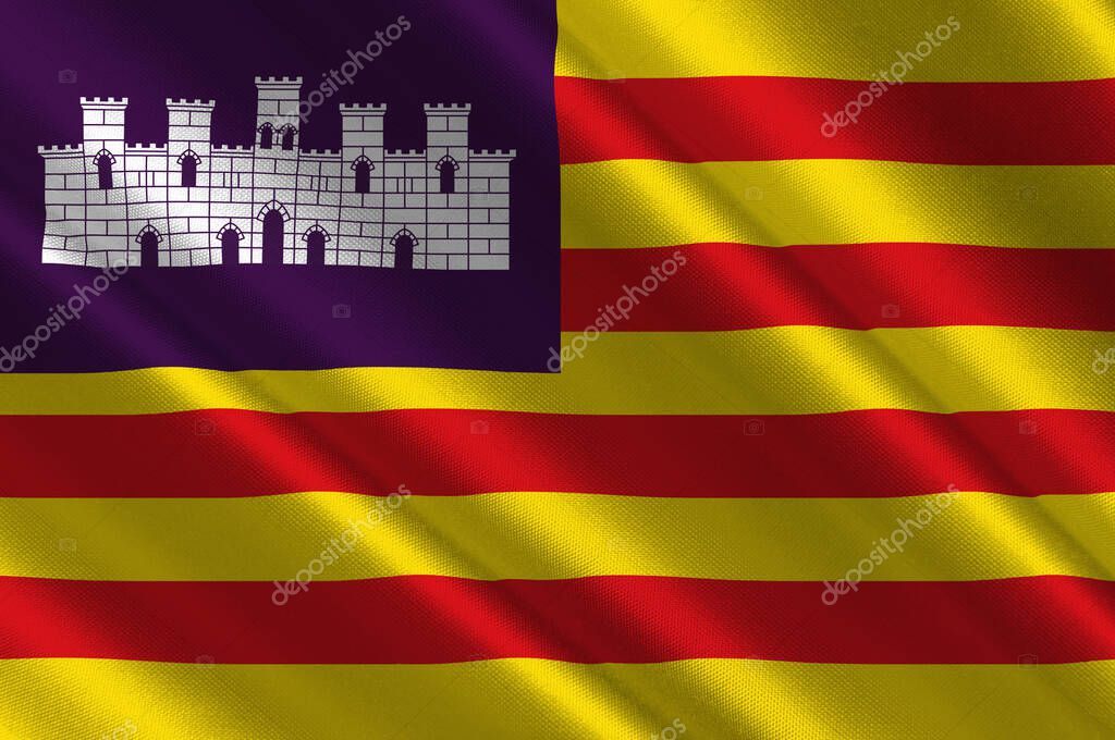 Bandera de las Islas Baleares es un archipiélago español en el Mar ...