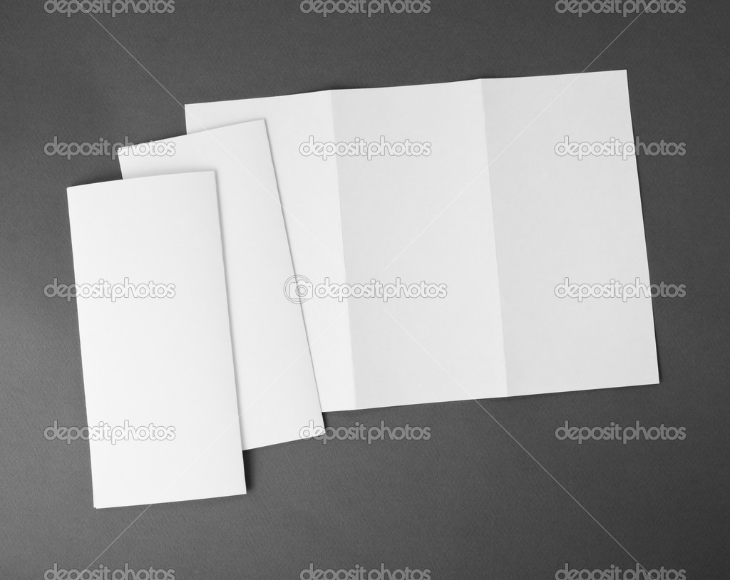 Blank white folding paper flyer Stock Photo by ©fontgraf 44692659