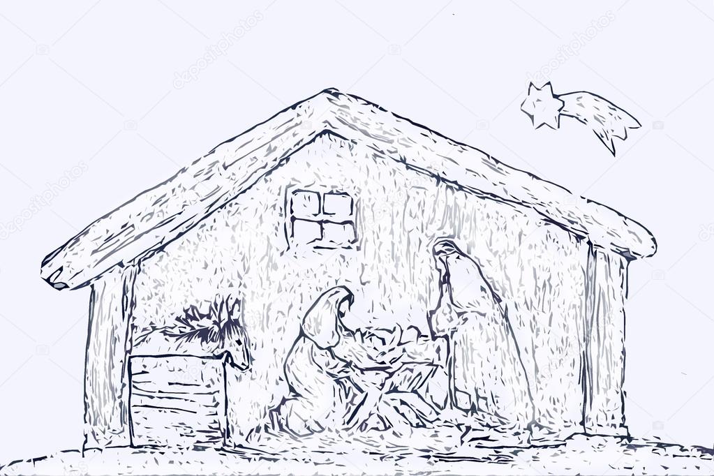 Illustration - holy night scenery Stock Illustration by ©SusaZoom #35469741