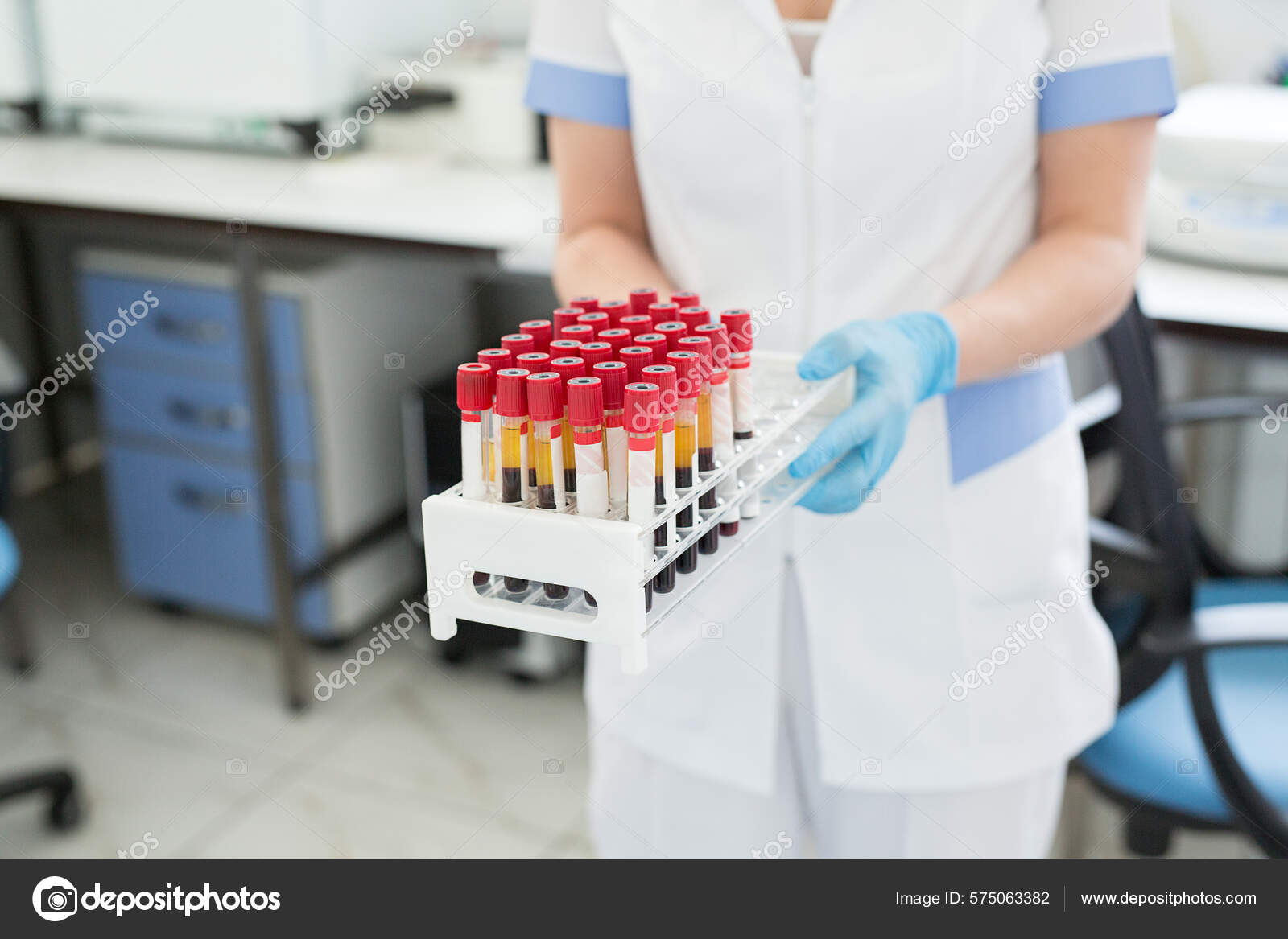 Medical Science Background Hands Laboratory Assistants Holding Rack ...